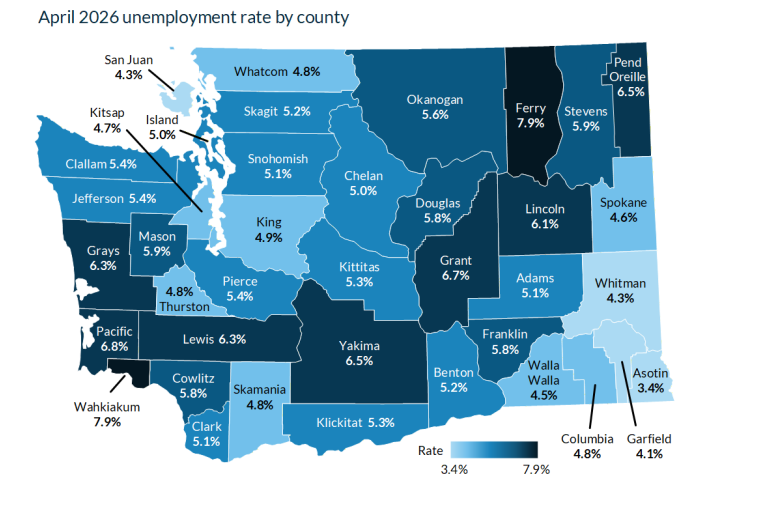 Washington loses 4,500 jobs in April | FOX 28 Spokane